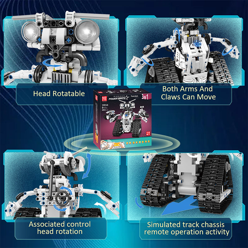 LEBOCADO New-3-in-1-STEM Remote Control Robot Building Kit for Kids ...